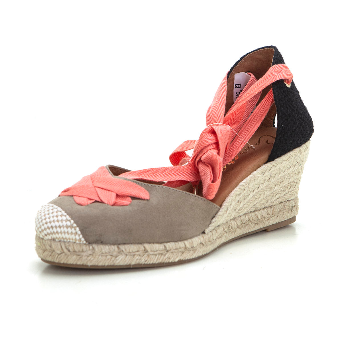 Cabrera 85-5 Alpargata de cuña media cintas arena. – zapateriasjuanramon